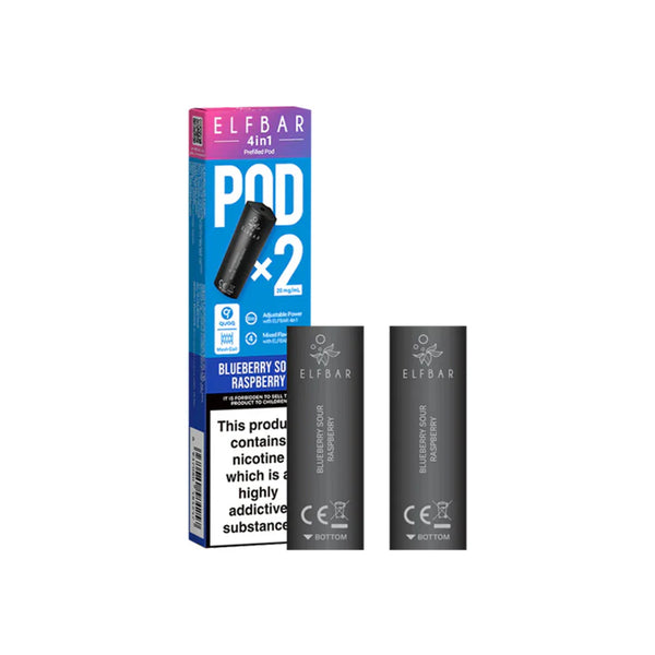 Elf Bar Blue Sour Raspberry 4-in-1 Prefilled Pods (2pack) – Royal Vapes