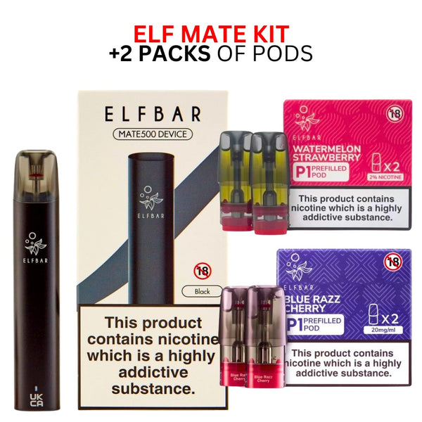 Elf Bar Mate 500 Pod Kit & 2 Pod Packs Bundle – Royal Vapes