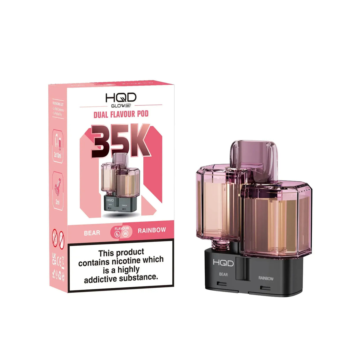 HQD Glow Air 35K Prefilled Pods (Dual Pack) – Royal Vapes