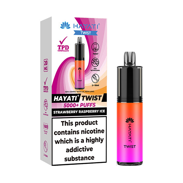 Hayati Twist 5000 Strawberry Raspberry Ice Disposable Vape – Royal Vapes