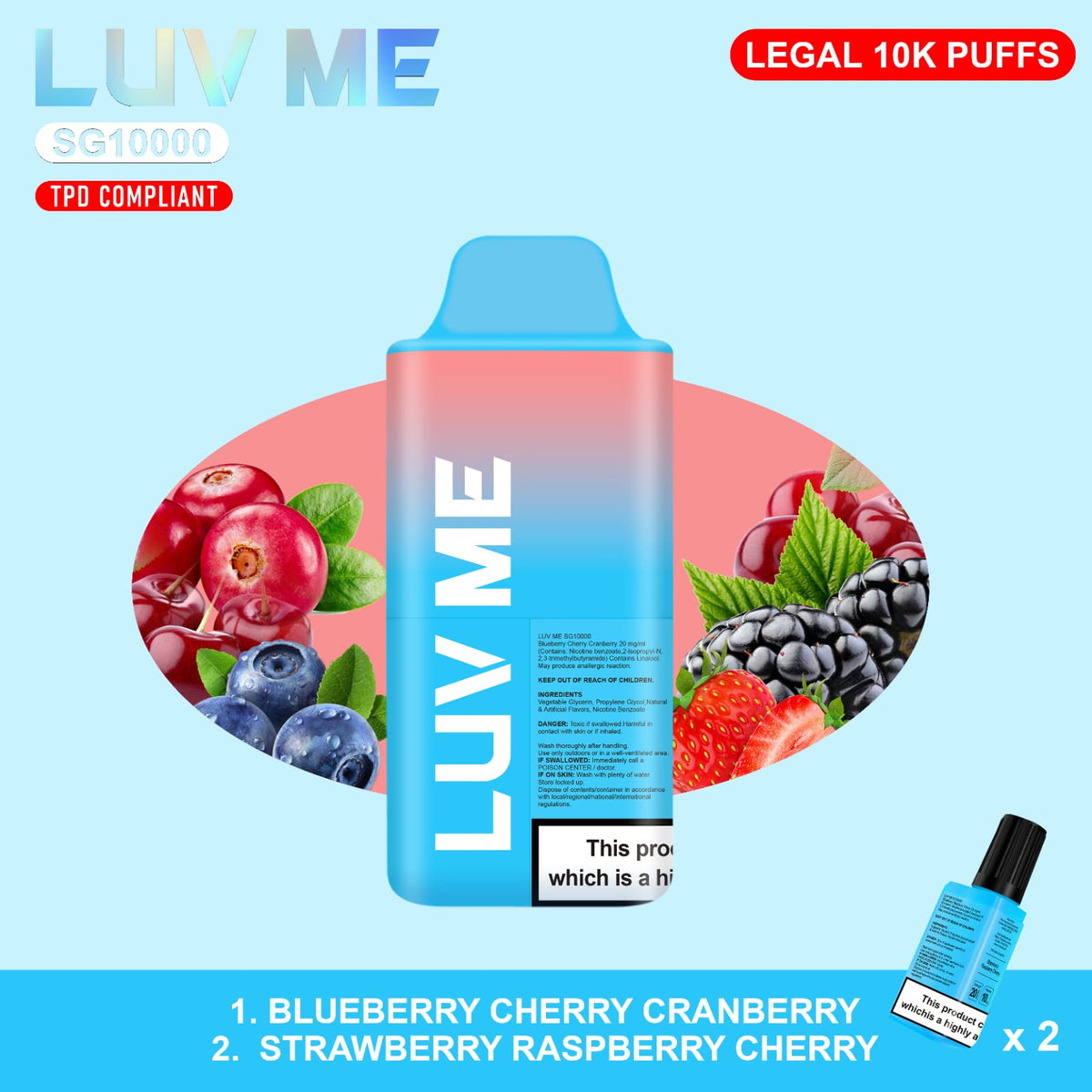 LUV ME 10K Blueberry Cherry Cranberry & Strawberry Raspberry Cherry ...