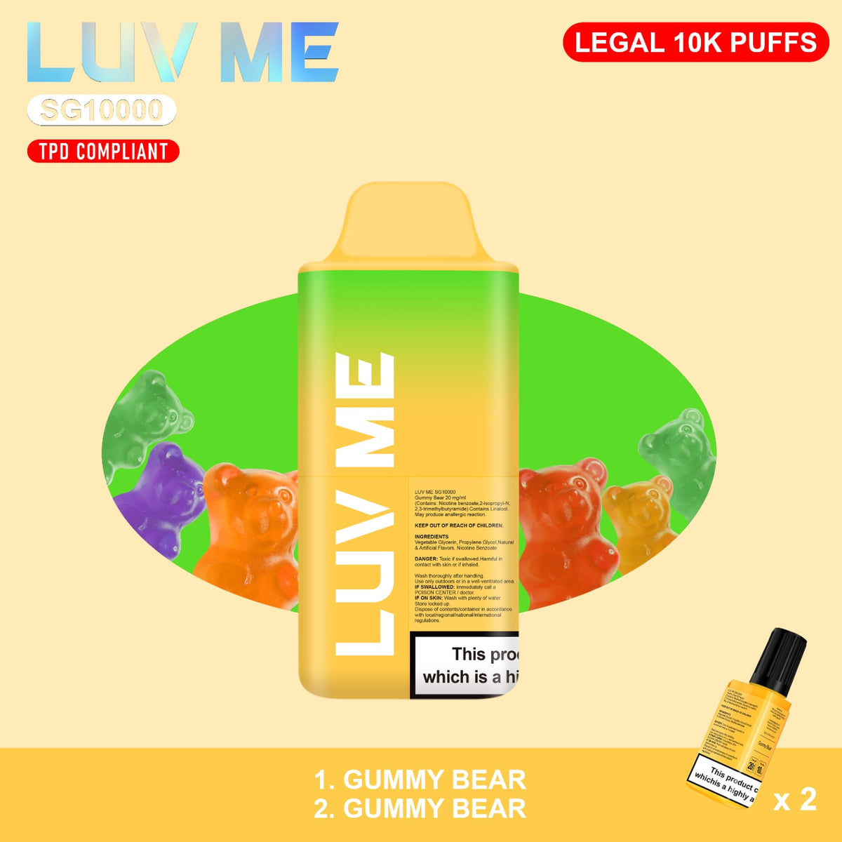 LUV ME 10K Gummy Bear 10000 Disposable Vape – Royal Vapes