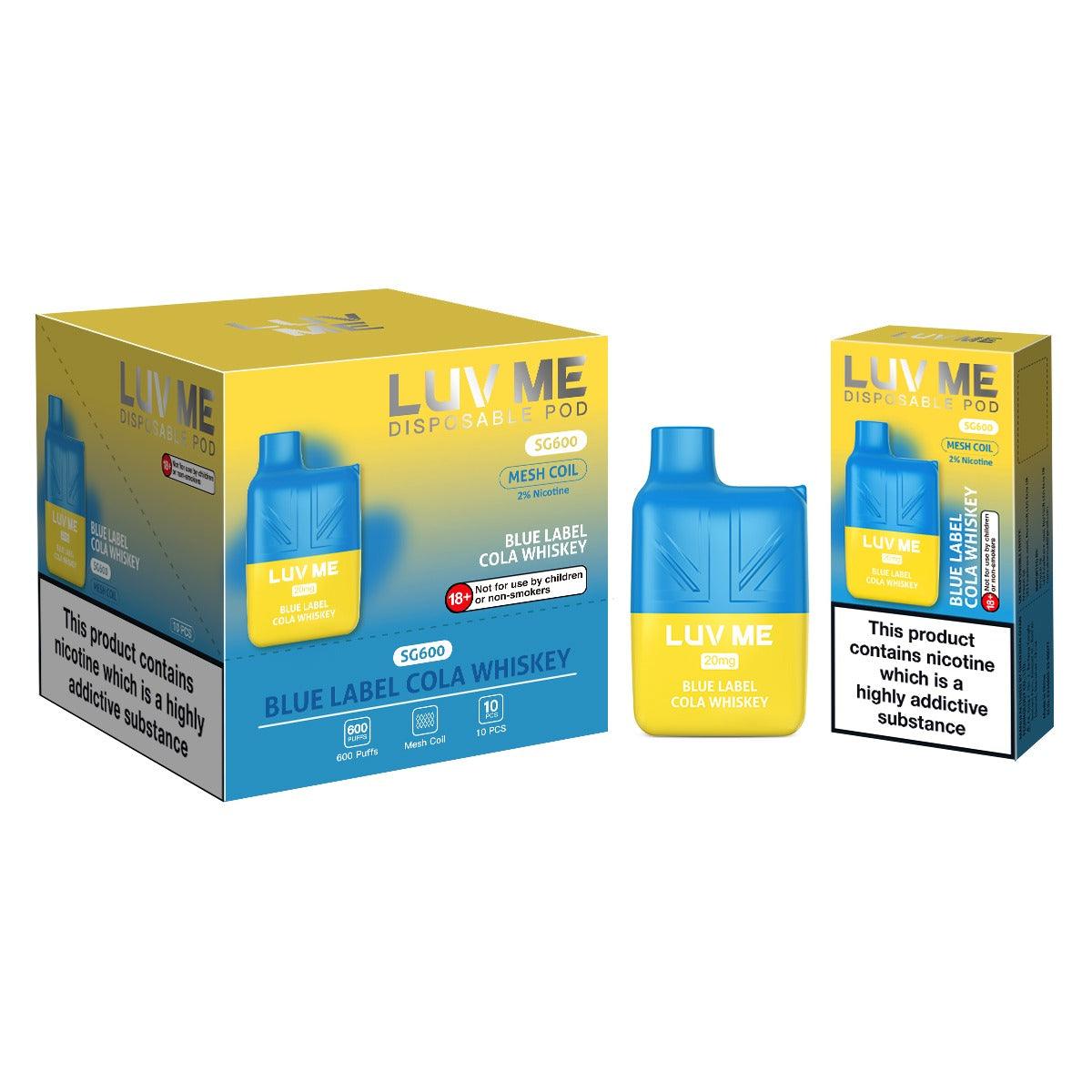LUV ME Blue Label Cola Whiskey Disposable – Royal Vapes