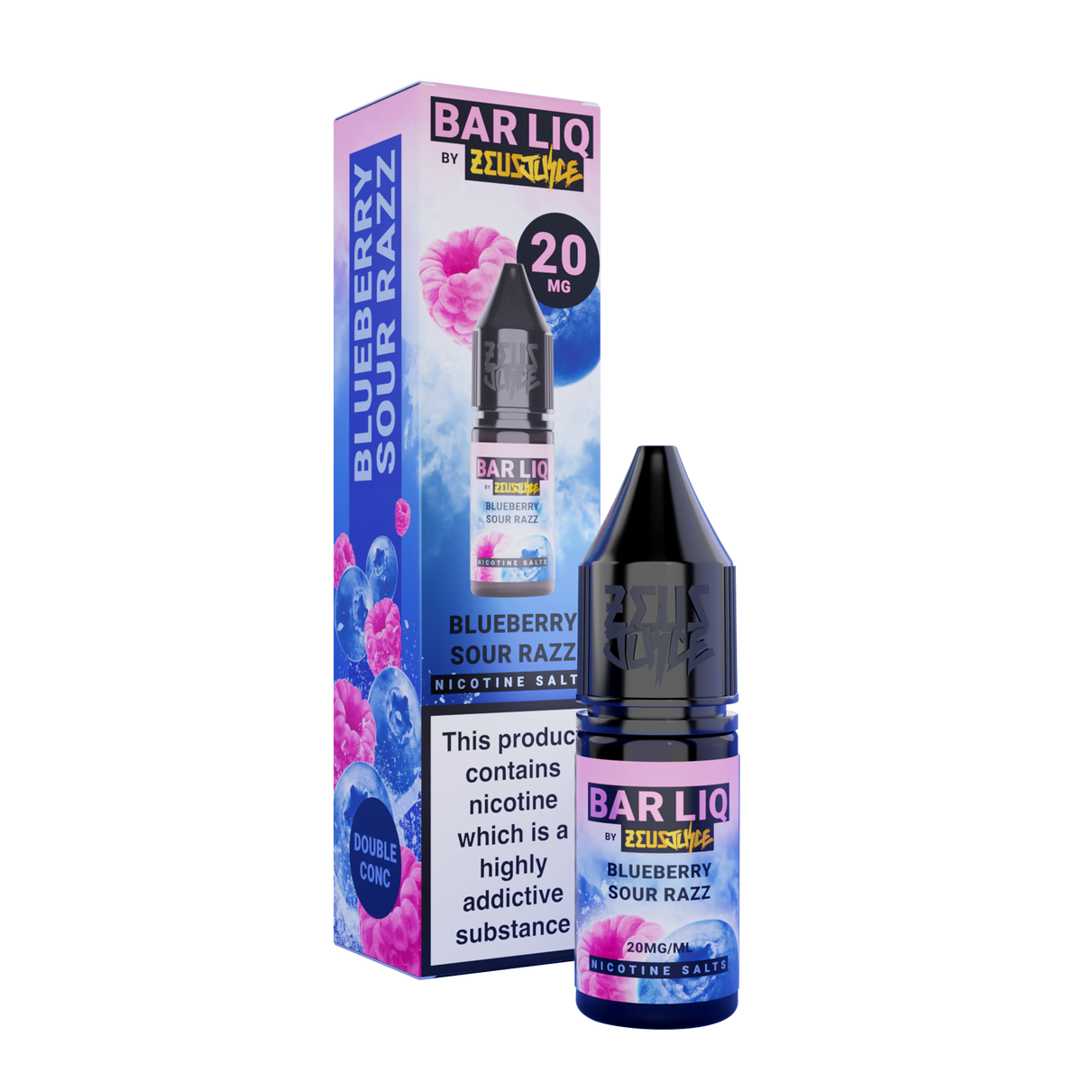 Zeus Juice Bar Liq Blueberry Sour Razz Nic Salt 10ml – Royal Vapes