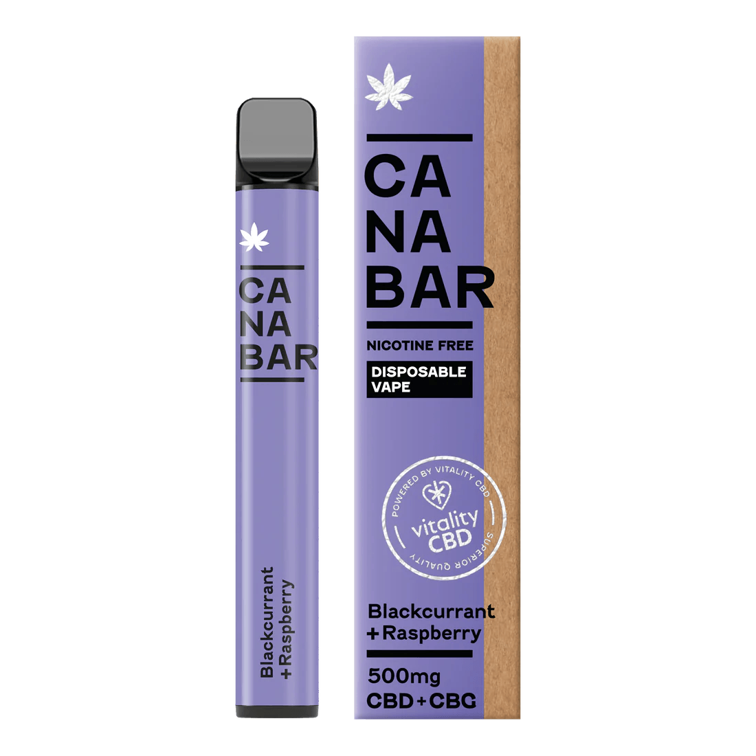 CANABAR Blackcurrant + Raspberry CBD Disposable Vape 500mg – Royal Vapes