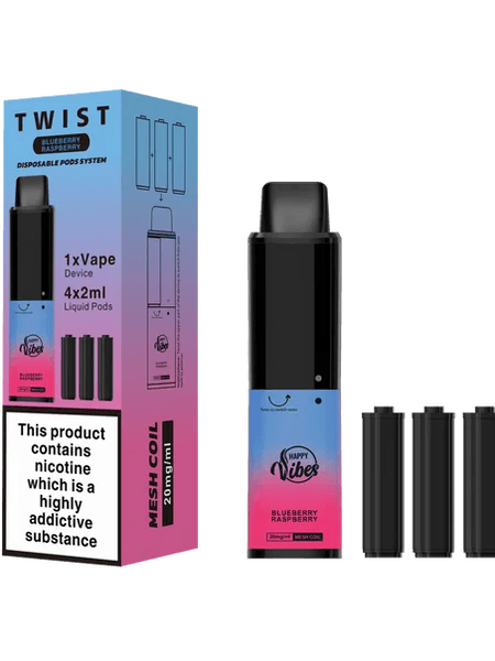 Happy Vibes Twist Blueberry Raspberry 2400 Disposable – Royal Vapes