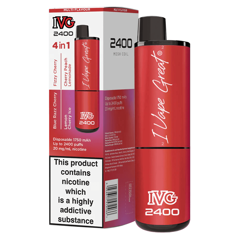 IVG 2400 Cherry Edition (Multi Flavour) 2400 Disposable – Royal Vapes