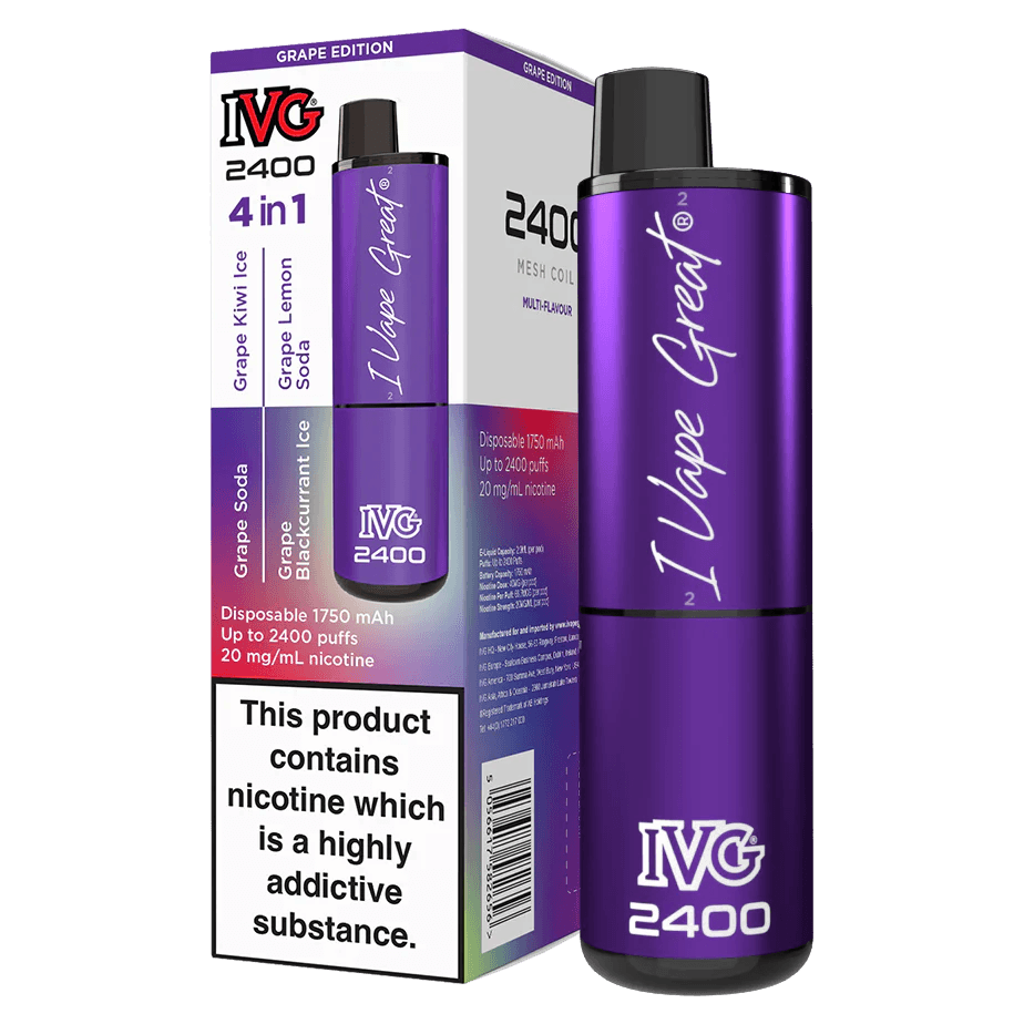 IVG 2400 Grape Edition (Multi Flavour) 2400 Disposable – Royal Vapes