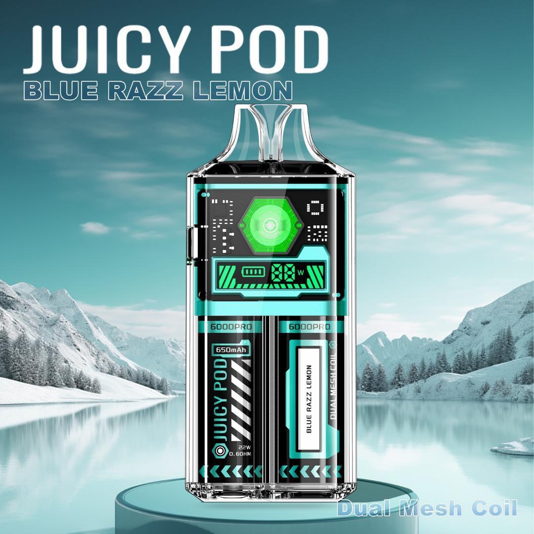Juicy Pod 6000 Pro Blue Razz Lemon 6000 Disposable Vape – Royal Vapes