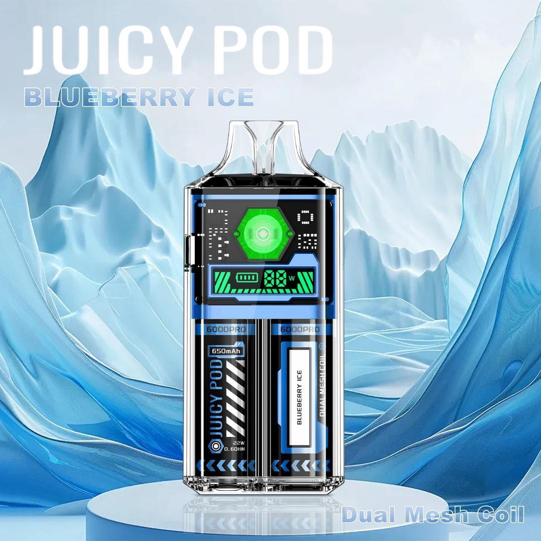 Juicy Pod 6000 Pro Blueberry Ice 6000 Disposable Vape – Royal Vapes