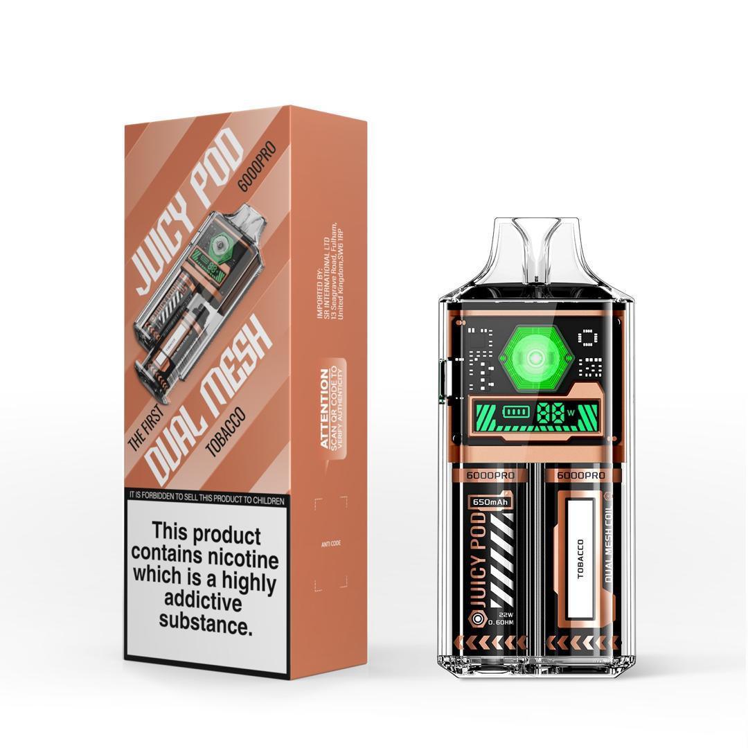 Juicy Pod 6000 Pro Tobacco 6000 Disposable Vape – Royal Vapes