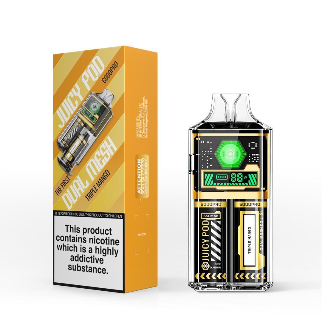 Juicy Pod 6000 Pro Triple Mango 6000 Disposable Vape – Royal Vapes