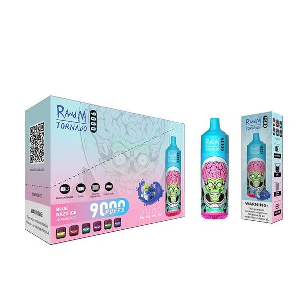 Randm Tornado 9000 0mg Blue Razz Ice 9000 Disposable – Royal Vapes