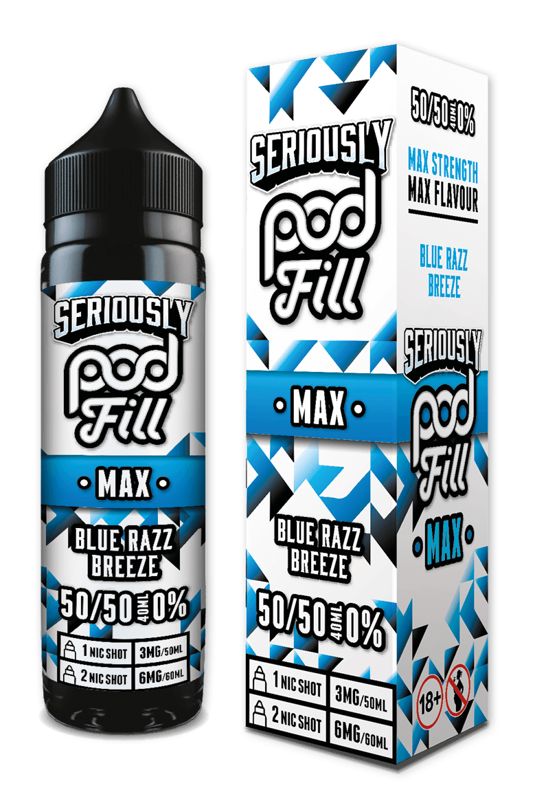 Seriously Pod Fill Max Blue Razz Breeze 50ml – Royal Vapes