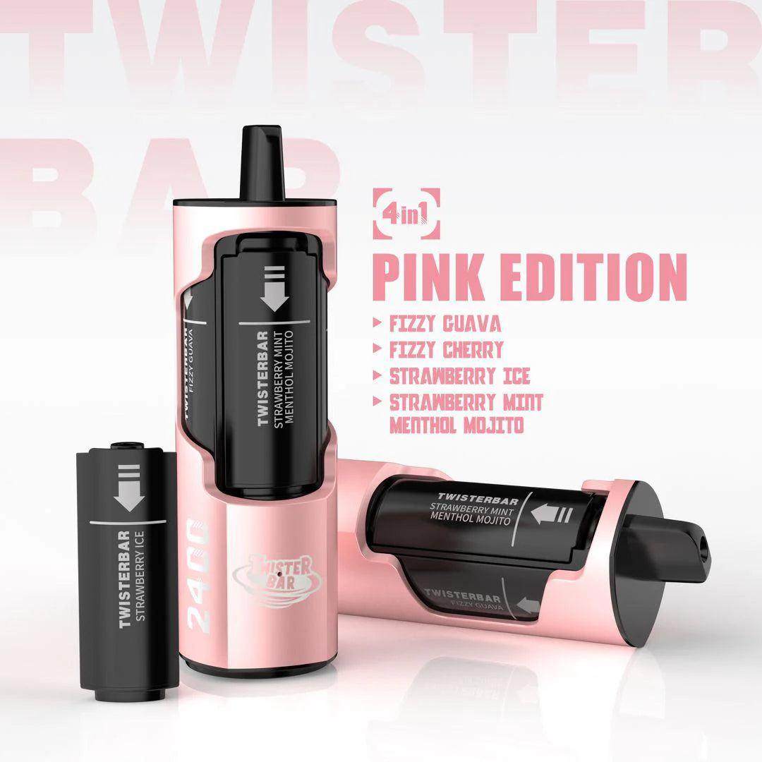 Twister Bar 2400 Pink Edition (4-in-1) 2400 Disposable Vape – Royal Vapes
