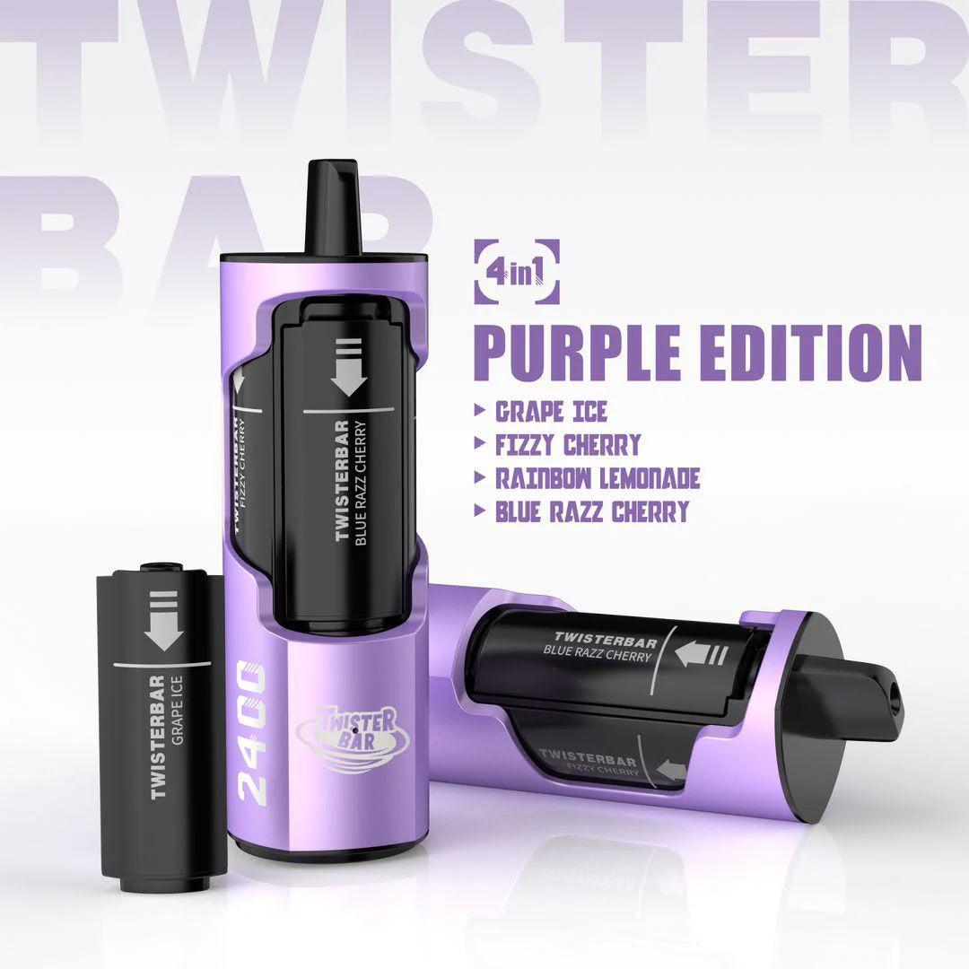 Twister Bar 2400 Purple Edition (4-in-1) 2400 Disposable Vape – Royal Vapes