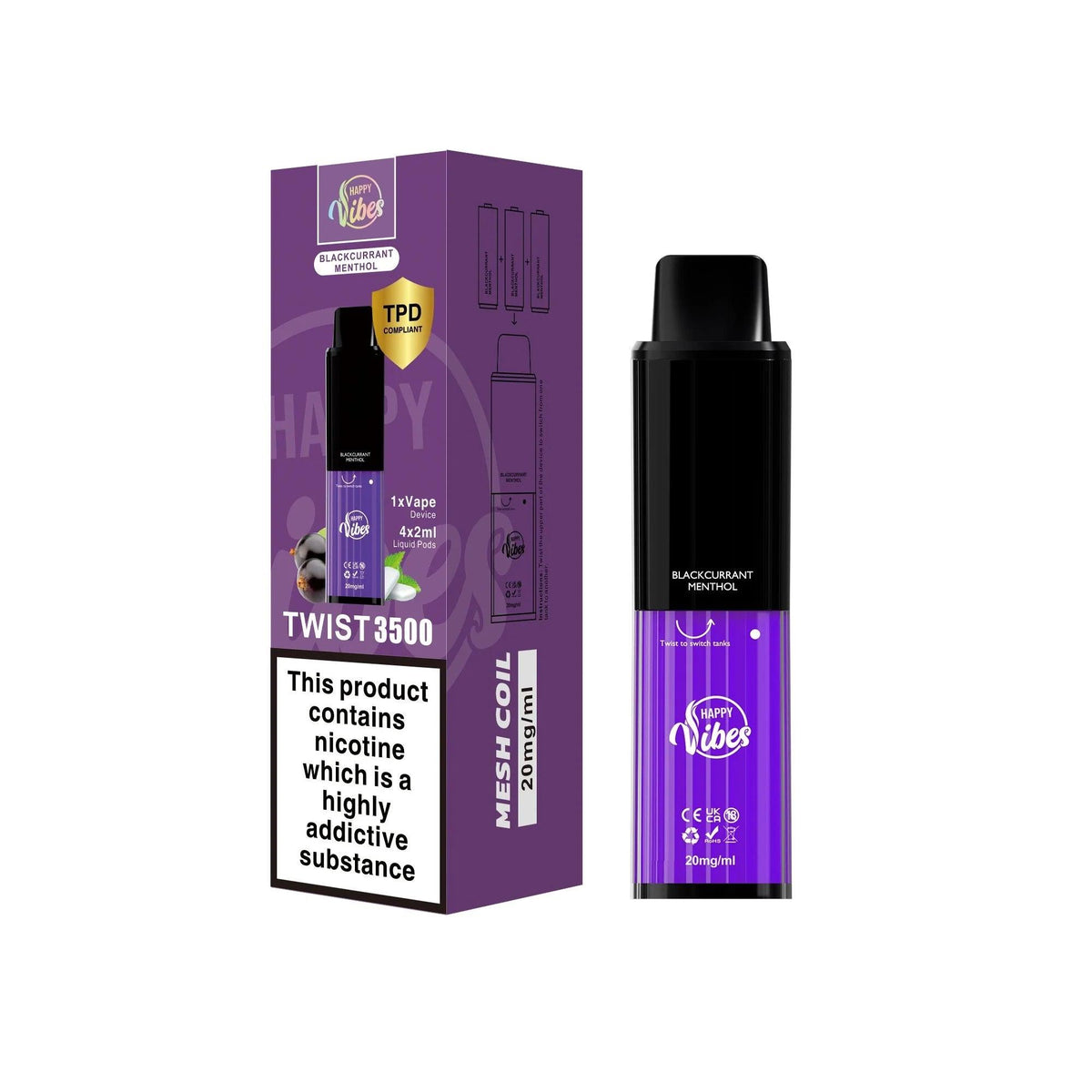 Happy Vibes Twist 3500 Cotton Candy 3500 Disposable – Royal Vapes