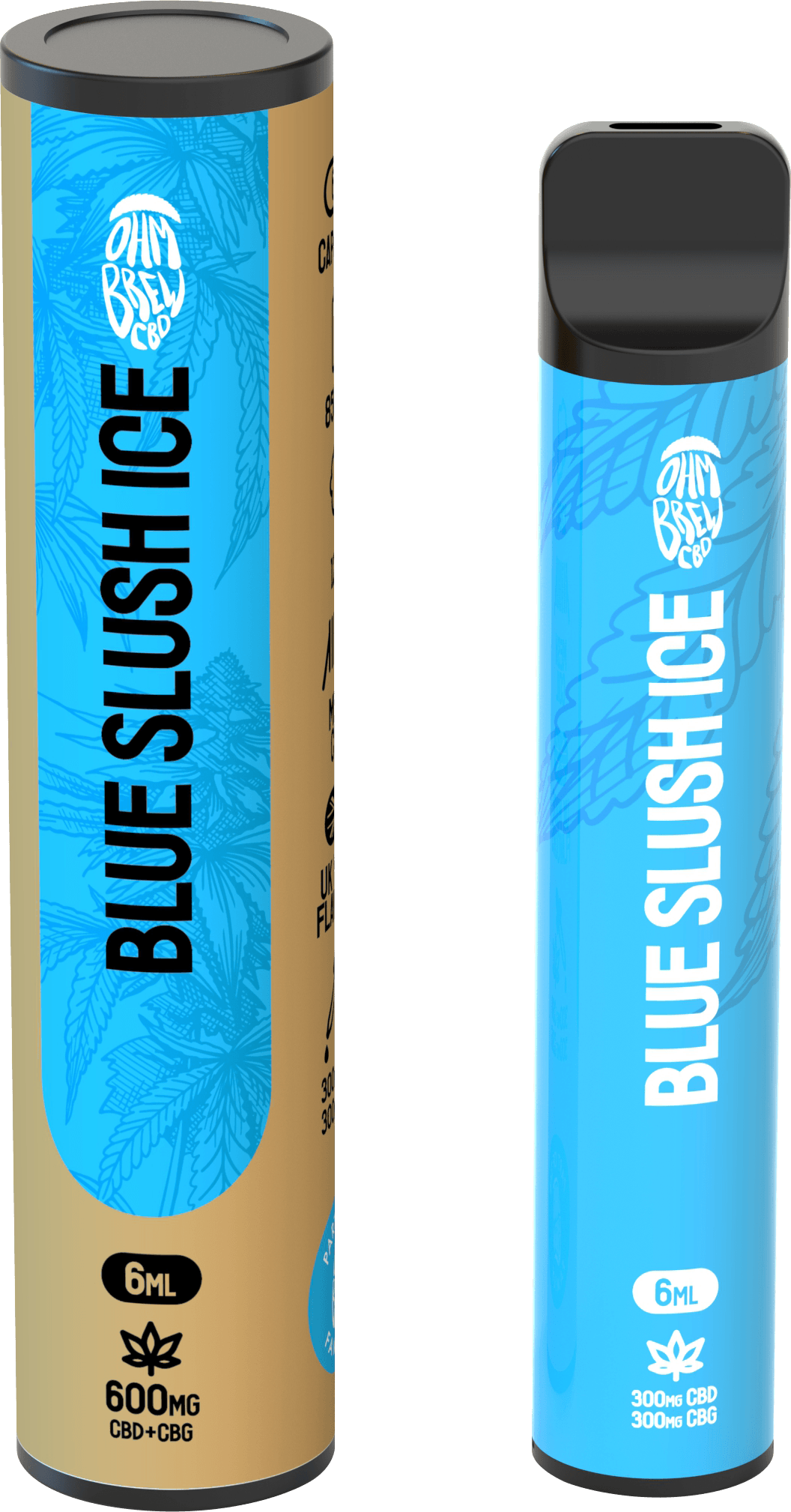 Ohm Brew Blue Slush Ice CBD Disposable Vape 600mg – Royal Vapes