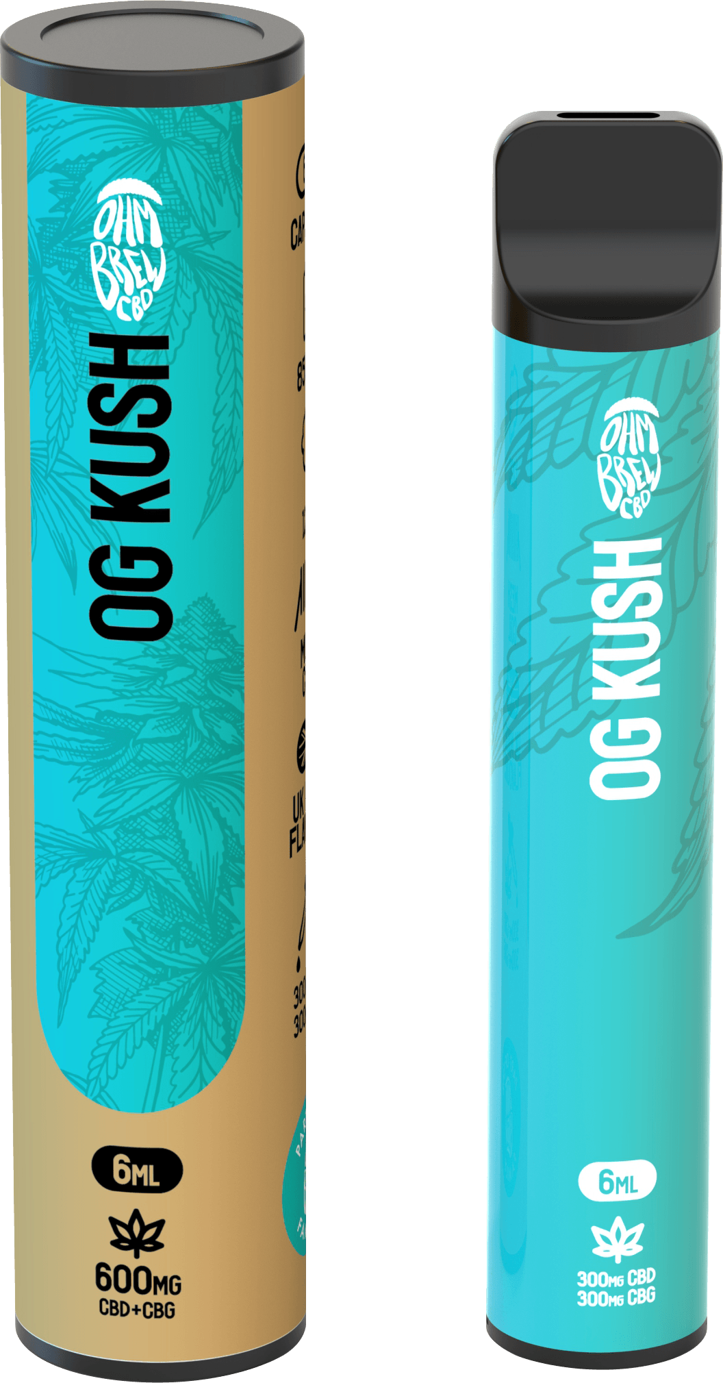Ohm Brew OG Kush CBD Disposable Vape 600mg – Royal Vapes
